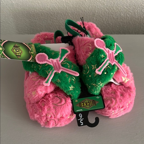 Wicked | Shoes | Wicked Pink And Green Fuzzy Slippers | Poshmark